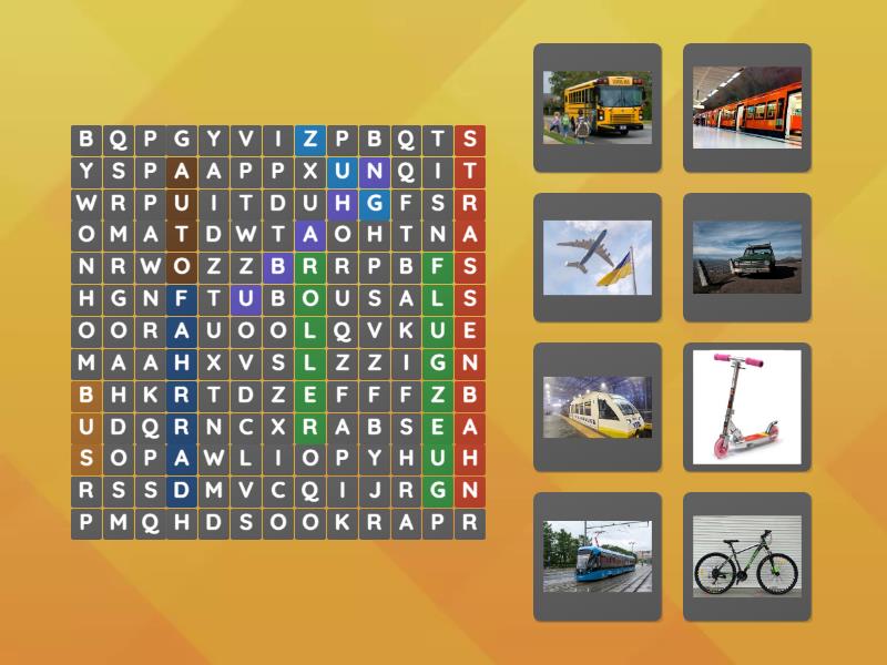 Verkehrsmittel - Wordsearch
