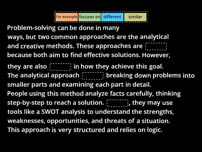 Analytical and Creative Approaches to Problem-Solving - Complete the ...