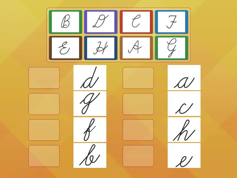 3. Match capital cursive to its small cursive letter - Match up