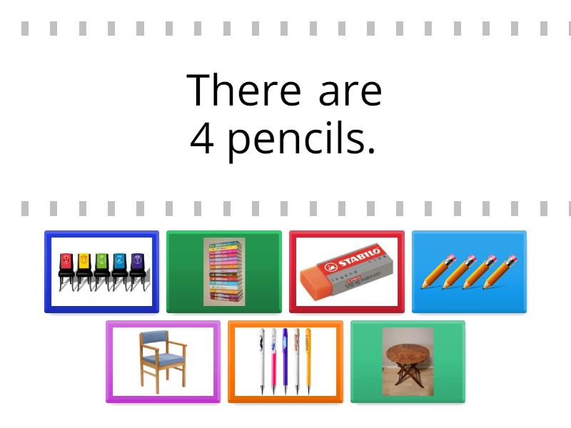 School objects How many ...are there? There are .... - Find the match