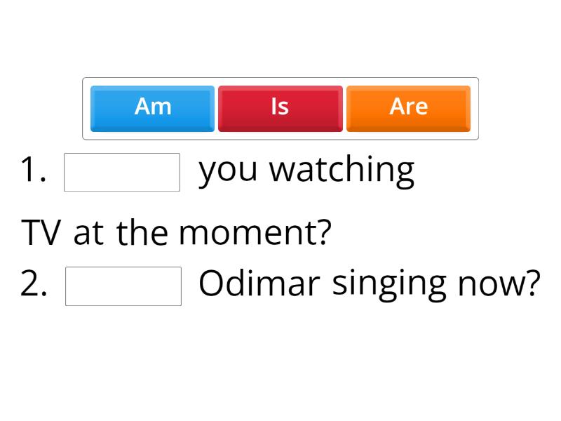 Present Progressive - Questions Cloze - Complete the sentence