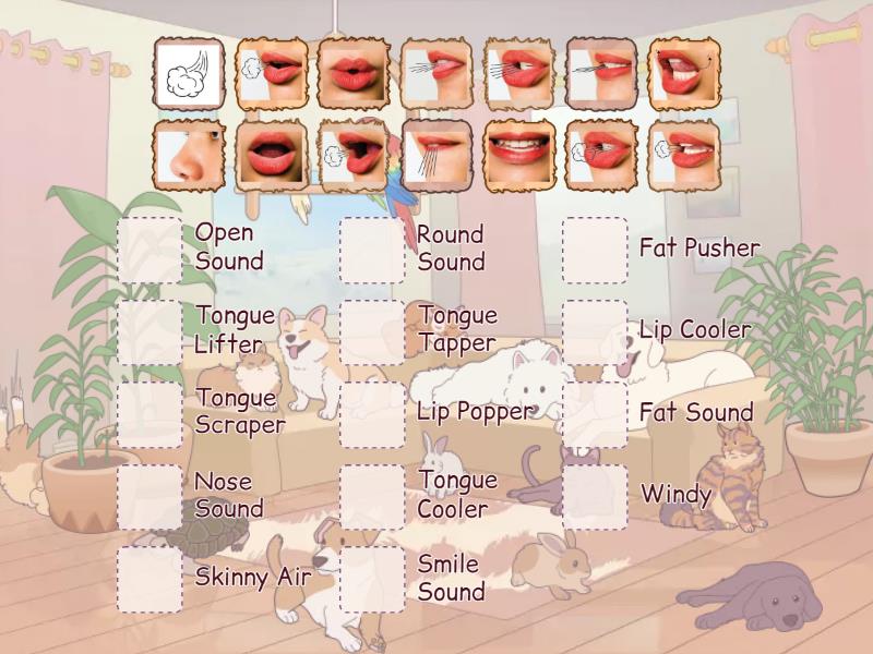 Matching LIPS Mouth Pics - Bros, Cousins, Vowels - Une las parejas