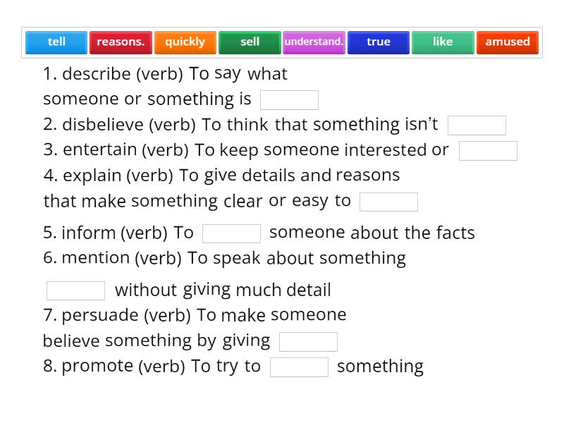 IELTS speaking lesson 2 words - Complete the sentence