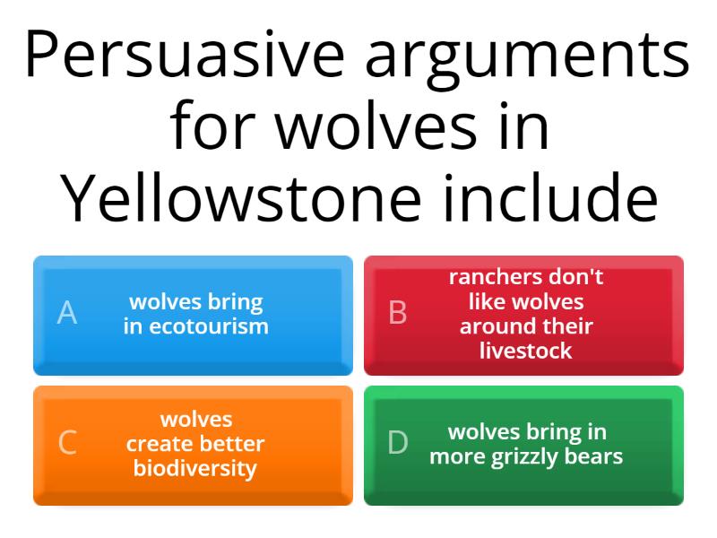 Wolves in Yellowstone - Quiz