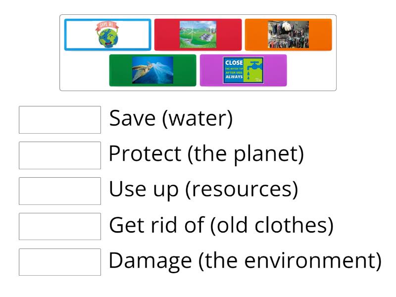 ENVIRONMENT VERBS II - Match up
