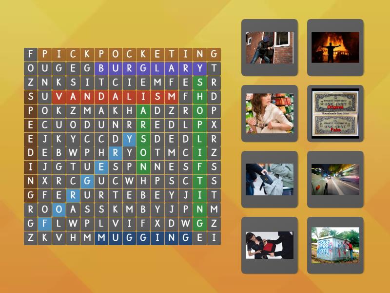 Crime - Wordsearch
