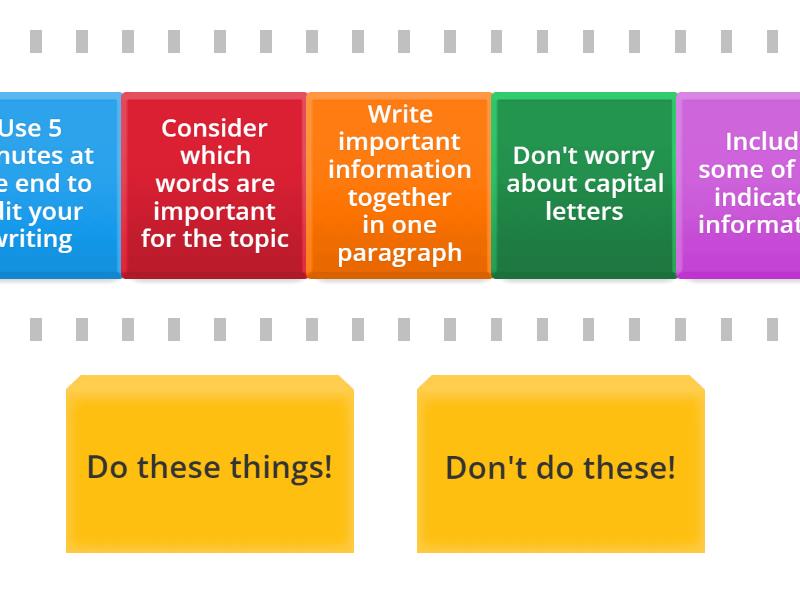 Writing: Dos and Don'ts - Speed sorting
