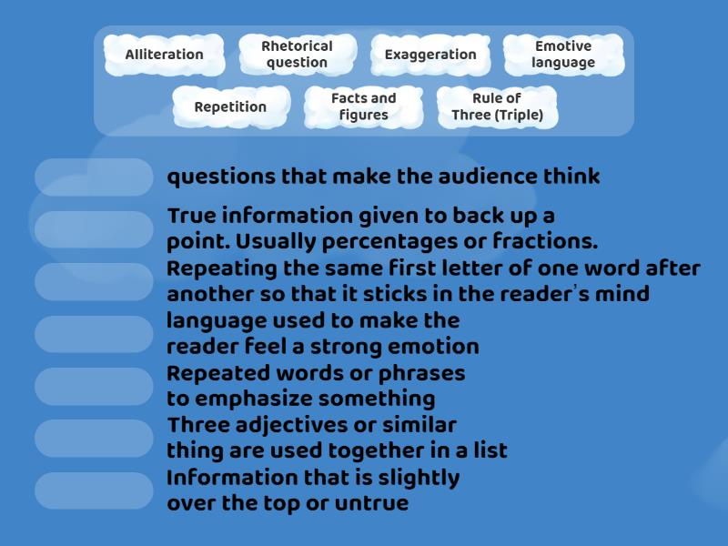 persuasive techniques - Match up