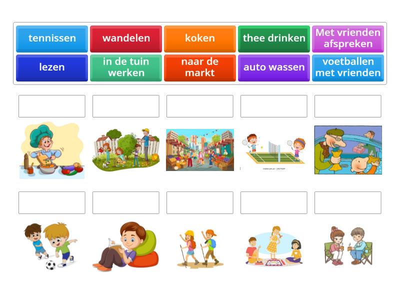Klim Op Dagelijkse activiteiten woordenschat - Match up