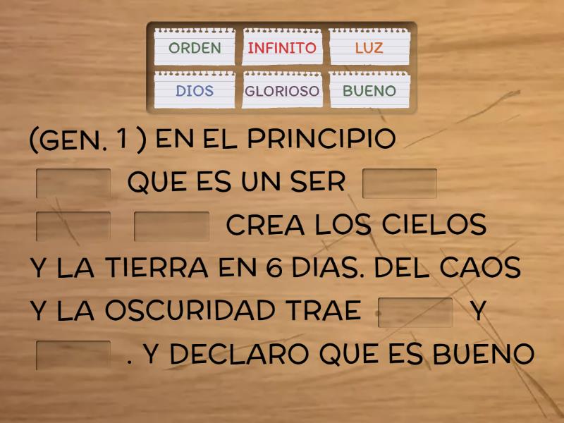 LA TRAMA PARTE 1 - Completar la frase