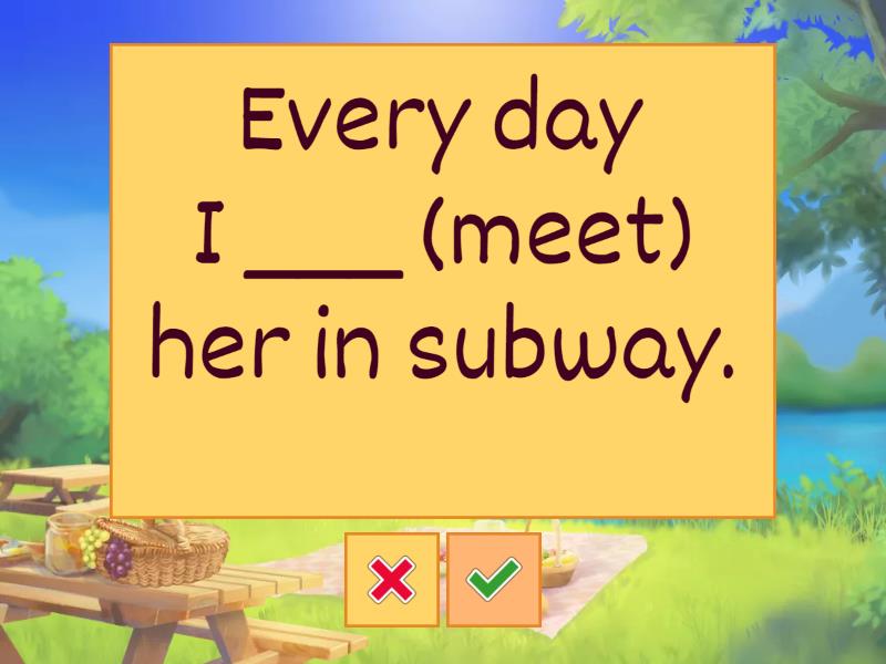 Present Simple or Present Continuous - Flash cards