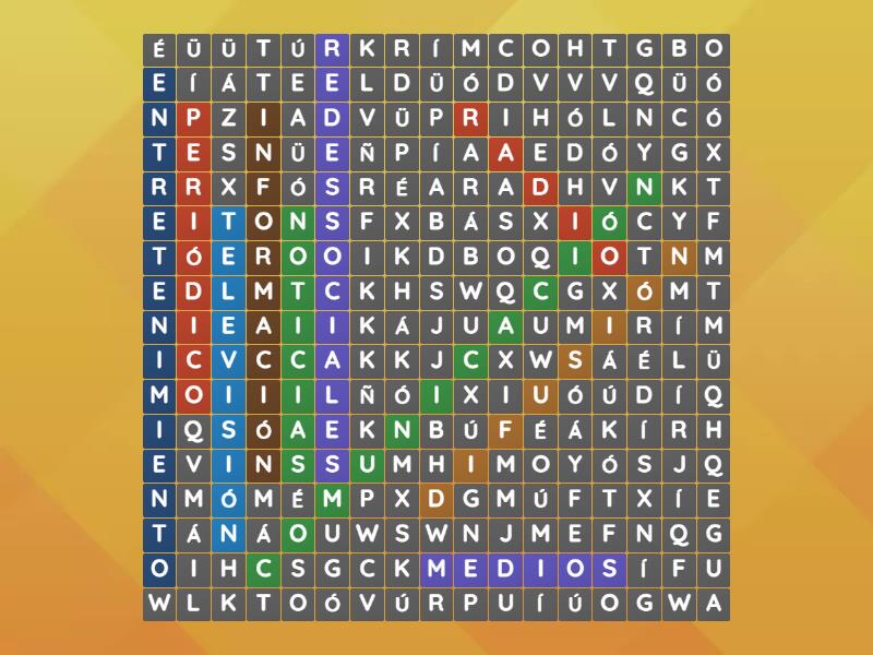 MEDIOS DE COMUNICACIÓN SOPA DE LETRAS - Wordsearch