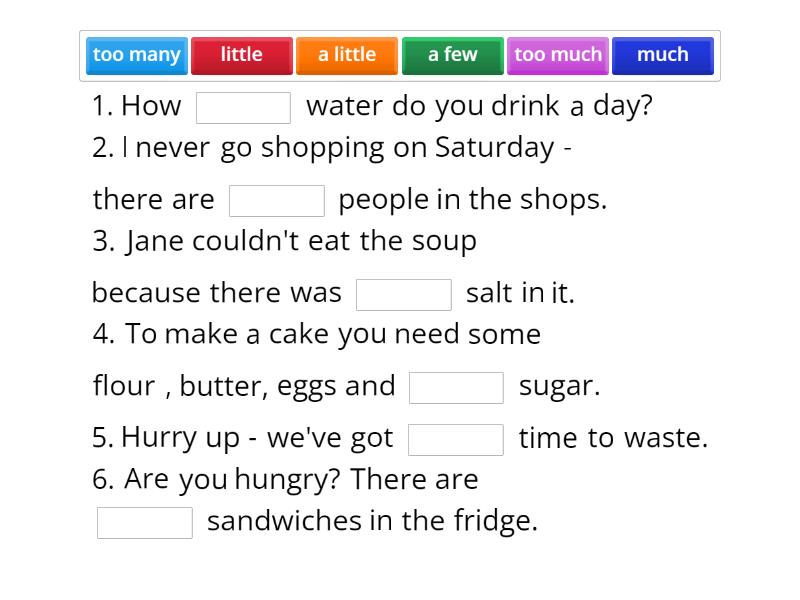 7.5 Quantifiers -3 - Complete the sentence