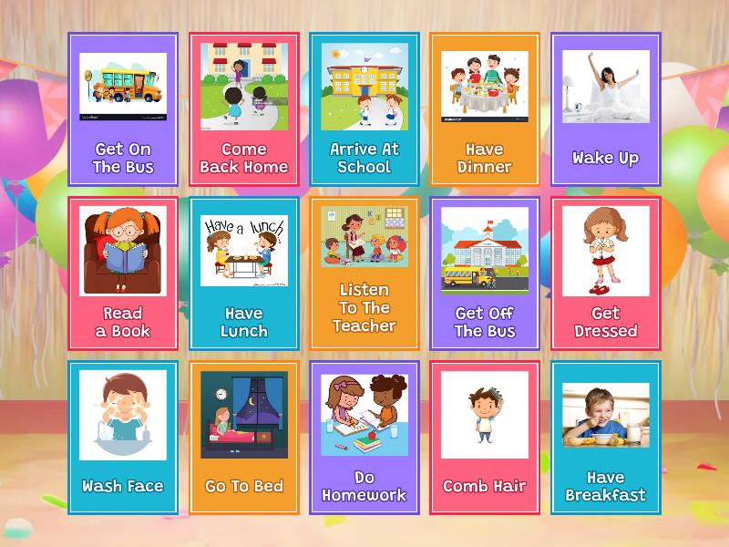 5th Grade 4 Unit My Daily Routine - Flip tiles