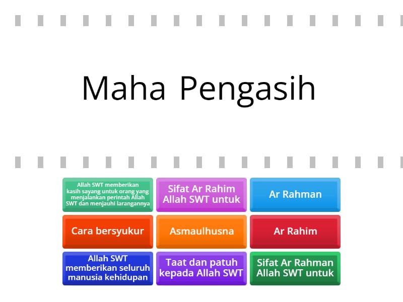 TP 2.1 Memahami asmaulhusna Ar Rahman dan Ar Rahim - Find the match