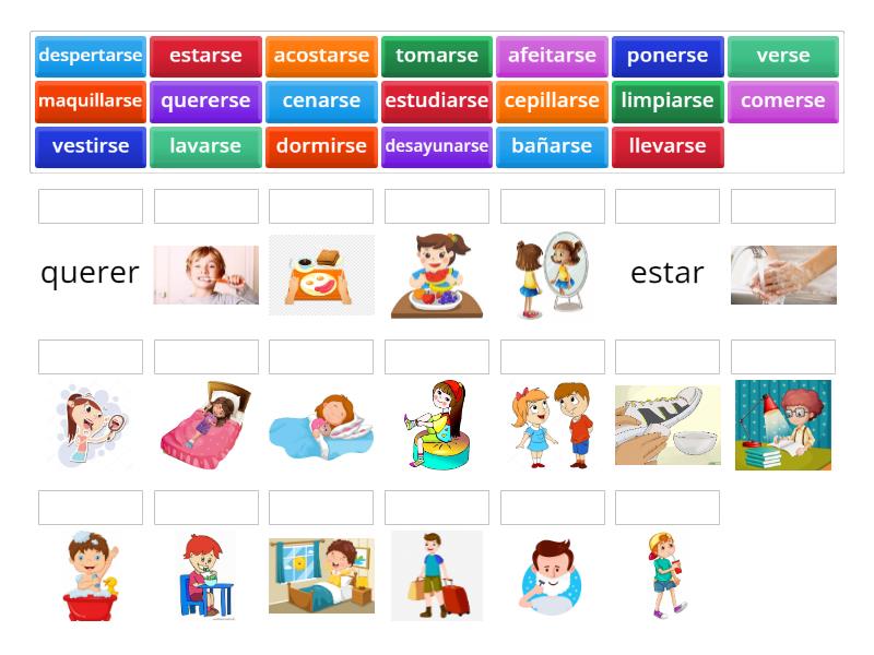 verbos reflexivos - Une las parejas
