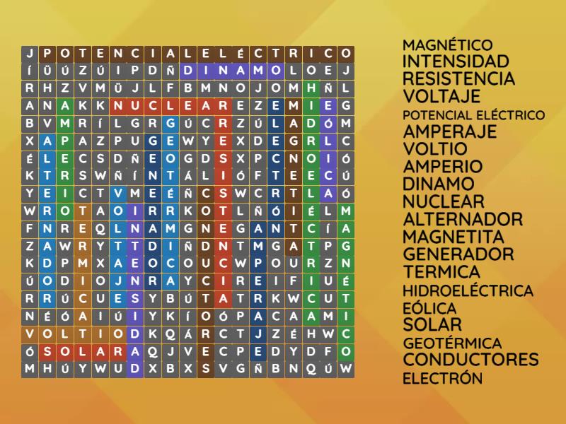 Fisica - Sopa de letras