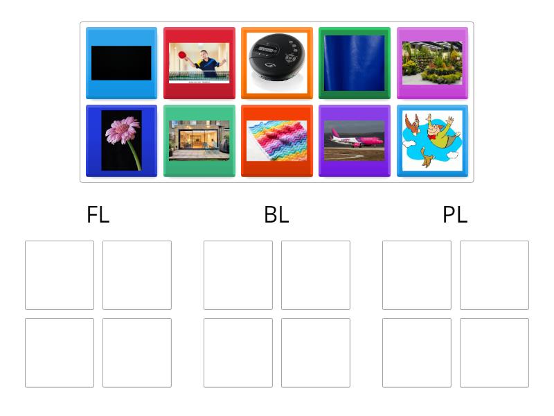 AS2 Unit 4 Phonics: PL,FL,BL - Group sort