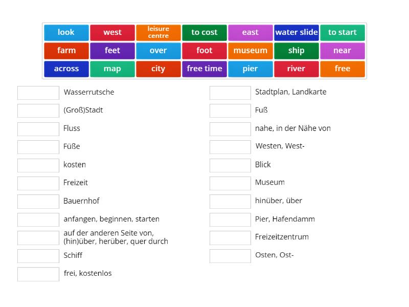 Green Line 1, Unit 4, Check-in - Match up