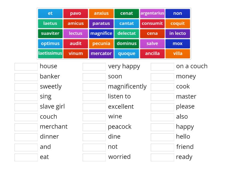Cambridge Latin Stage 2 Part 1 - Match up
