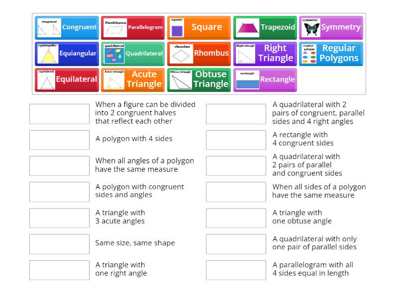 Geometry Vocabulary 1 - Match up