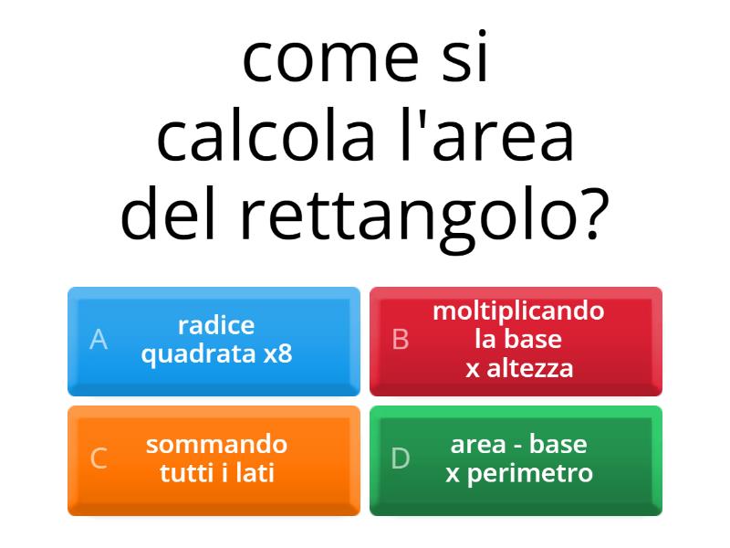 area del rettangolo - Quiz