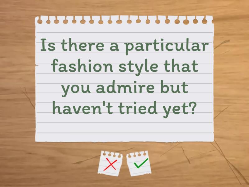 Fashion FCE questions - Flash cards