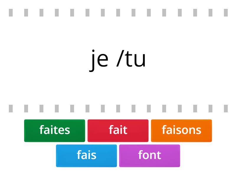 le verbe FAIRE - Find the match