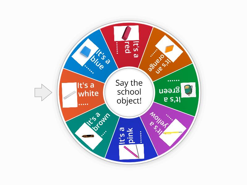 School objects and colors - Spin the wheel