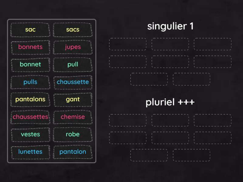 singulier ou pluriel ? - Group sort
