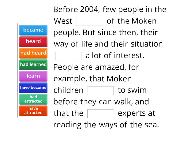 Perfect forms - Complete the sentence