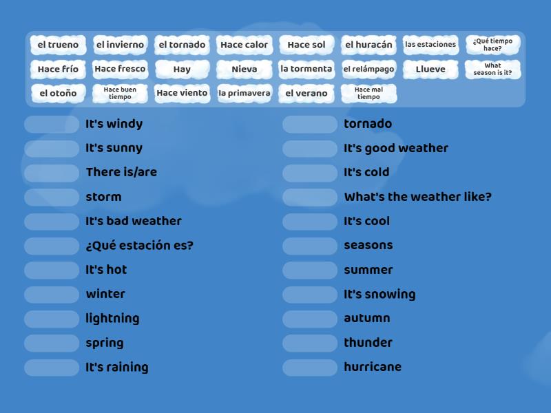 El tiempo y las estaciones - Match up