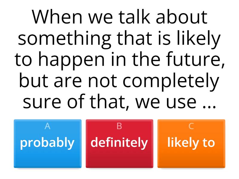 Grammar : likely/unlikely/be about to - Quiz
