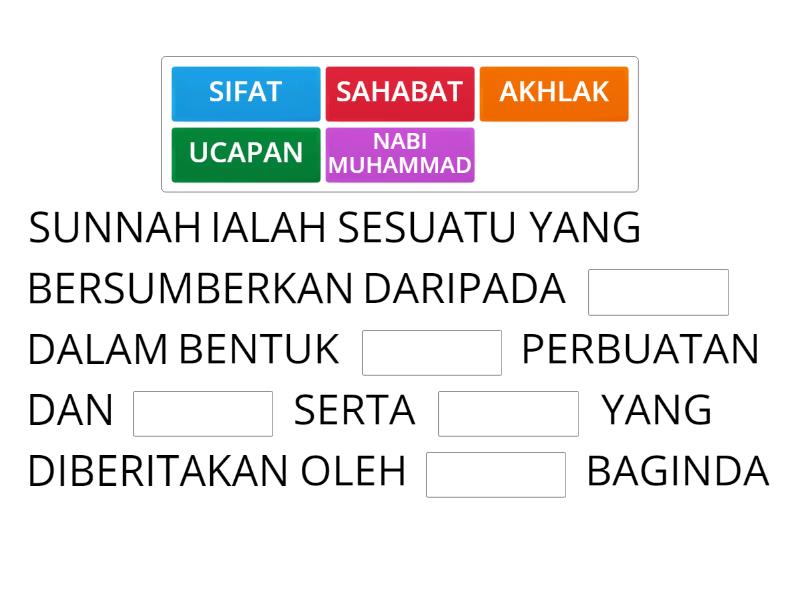 KUIZ PENGERTIAN SUNNAH - Missing word
