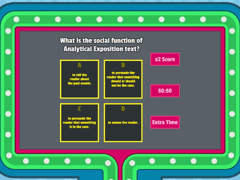 Analytical Exposition Text Exercises - Gameshow quiz
