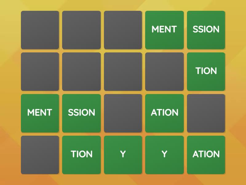 NOUN ENDING - Matching pairs