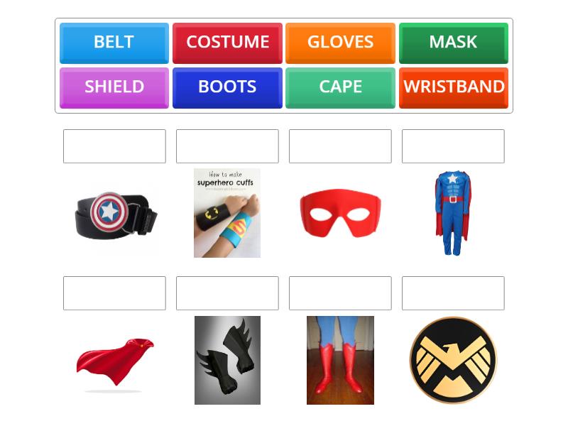 superhero accessories - Match up