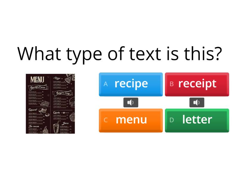 E2 Reading - Text Types - Quiz