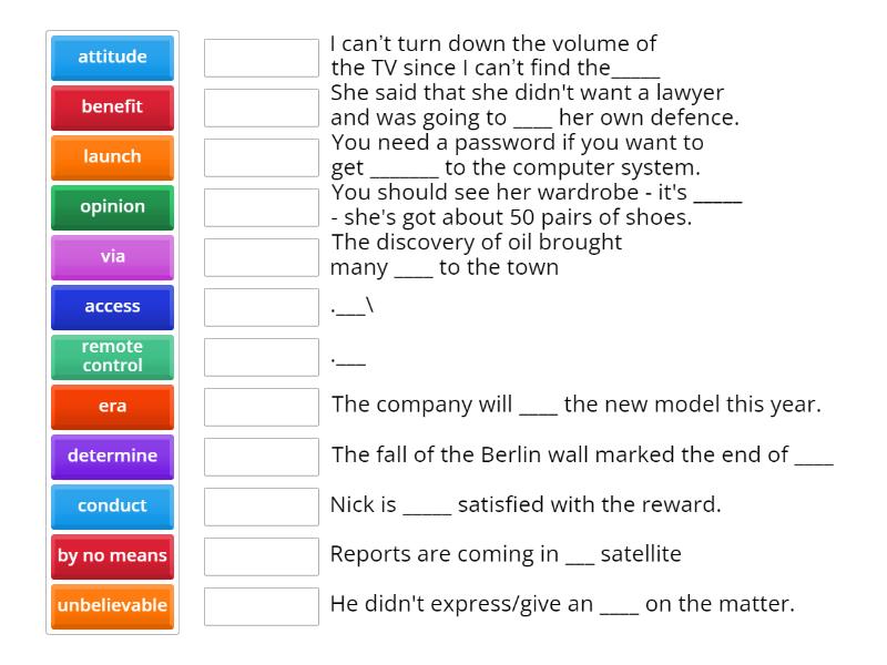 Complete the sentences - Match up