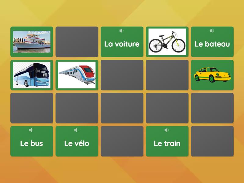 Les transports - Matching pairs