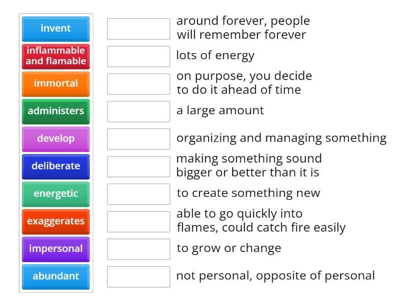 Rewards Lesson 18 Vocabulary Review - Match up