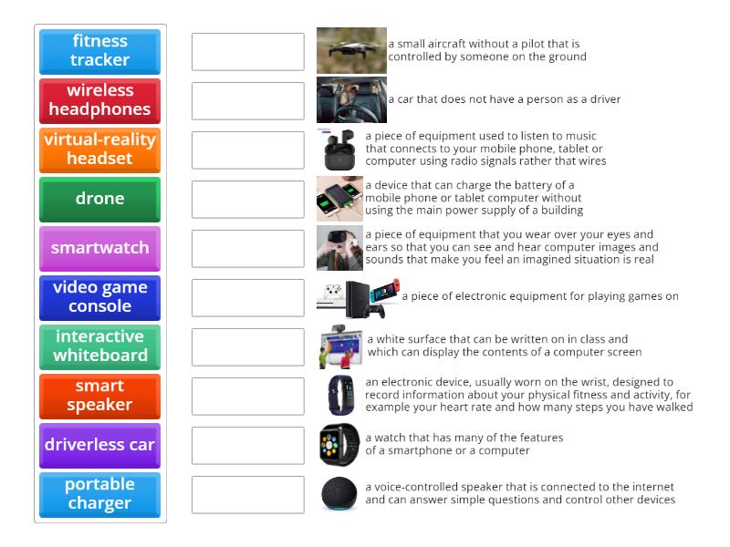 Unit 11 Vocabulary -Technological advances - Match up