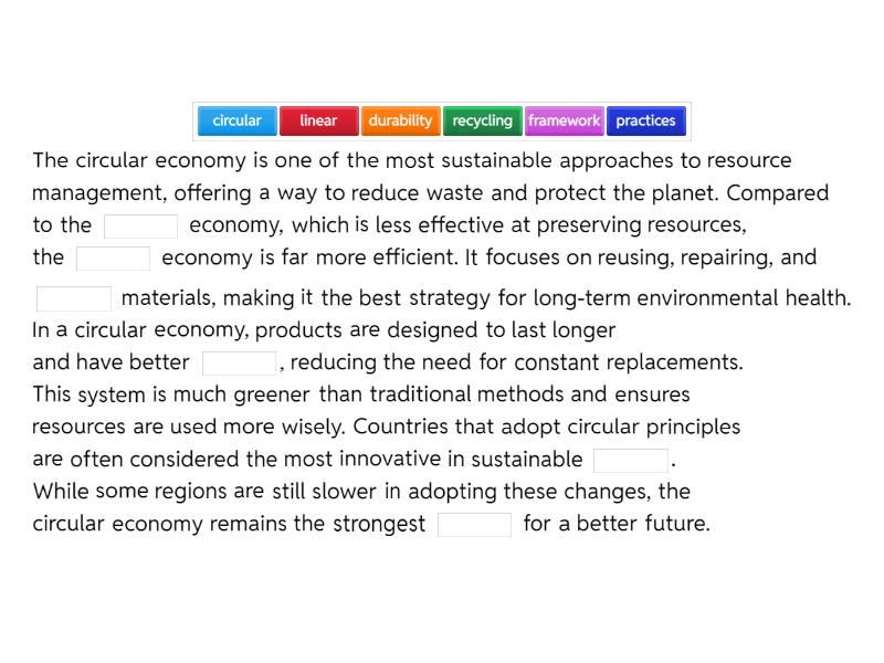 Circular Economy - Complete the sentence