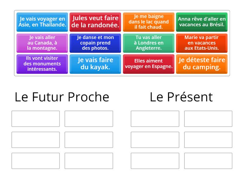 Le Futur Proche Vs Le Présent - Group sort