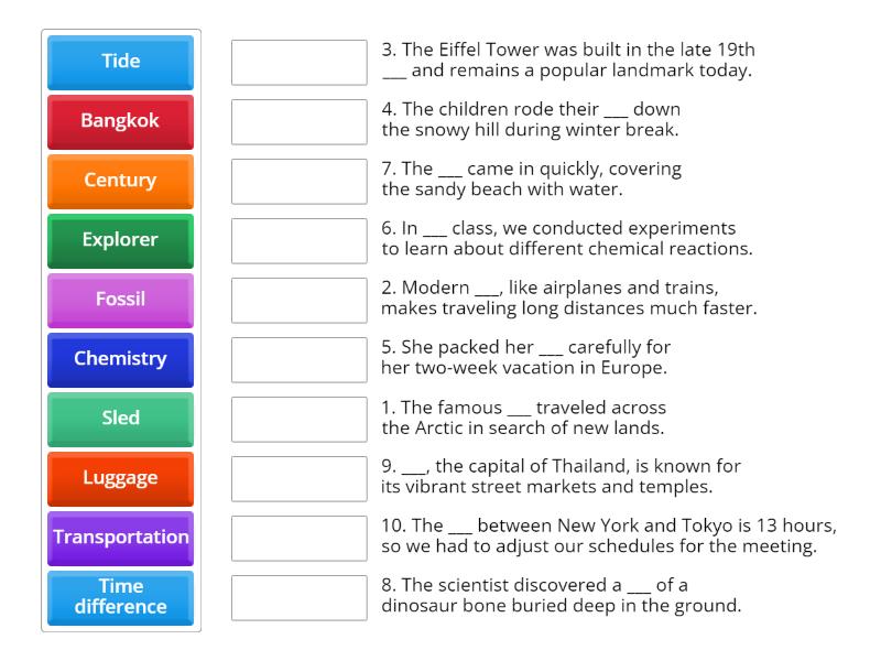 OD3 GR U7-U8 Quiz - Une las parejas
