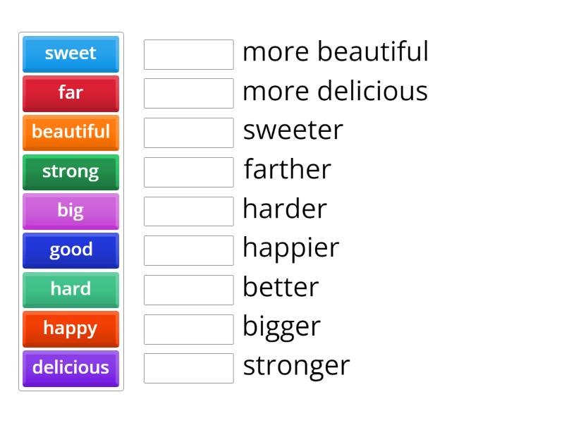 Comparative adjectives - Une las parejas