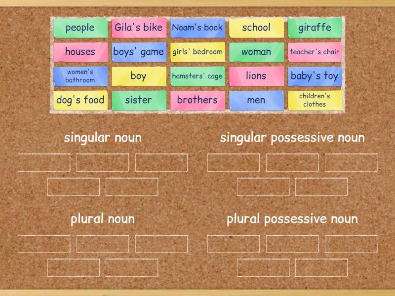 possessive nouns - sorting game - Ordenar por grupo