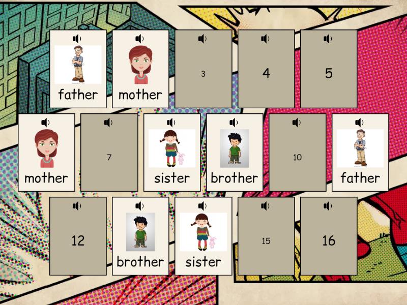 family memory game - Matching pairs