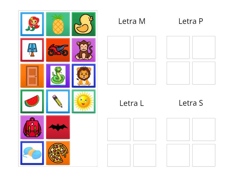 Letra M,P,L,S. - Ordenar por grupo