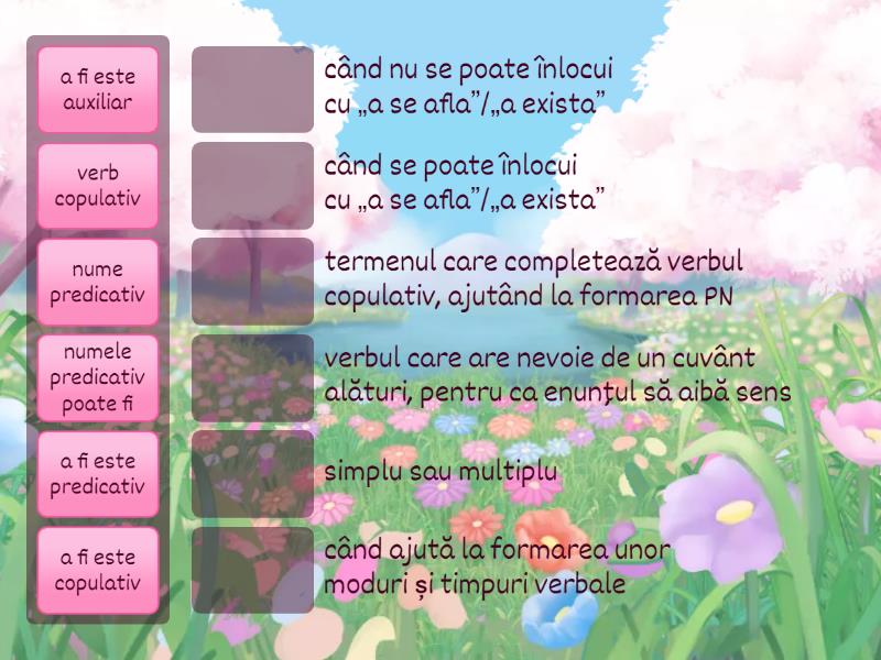 Predicatul nominal - Potrivește